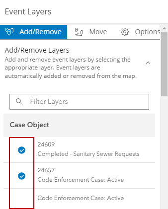View Event Layers on the Map