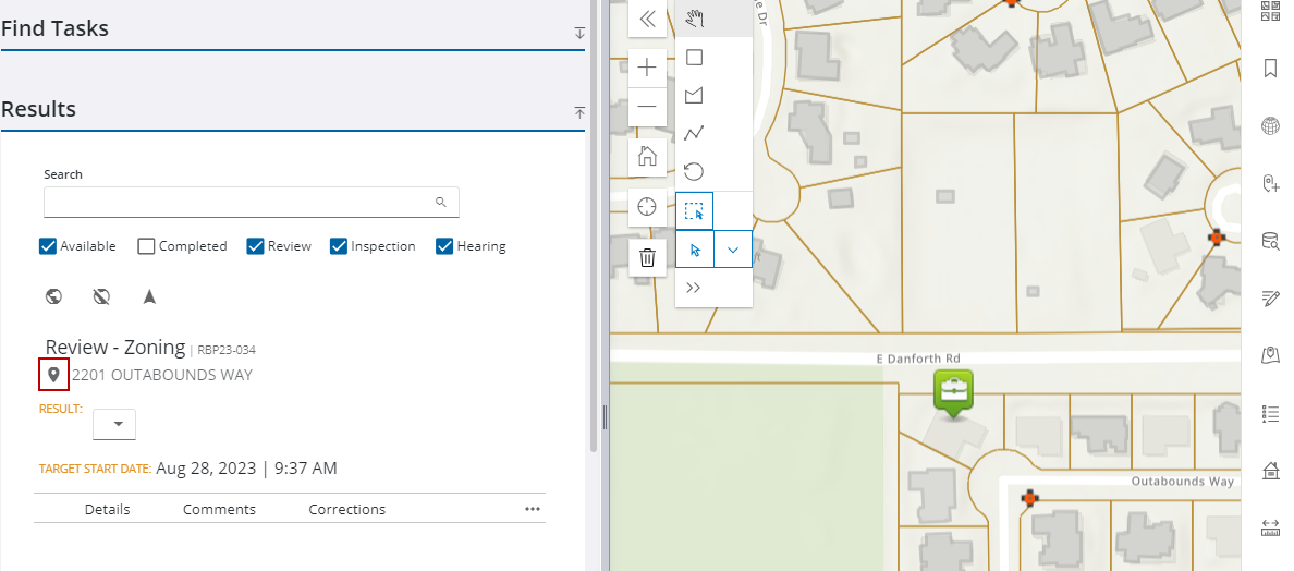 View the Task's Location