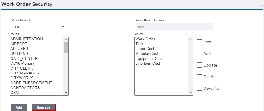 Remove Security Rights