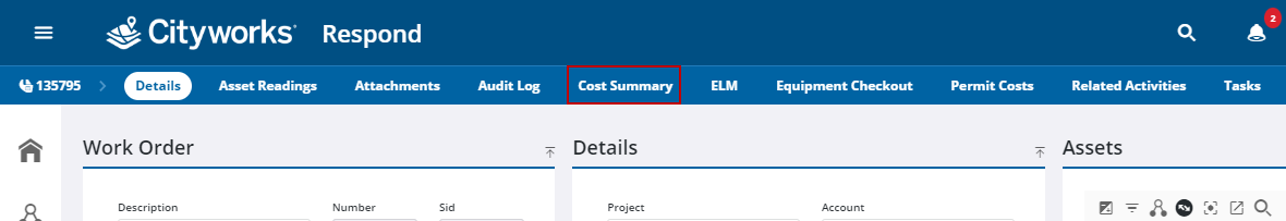 View Cost Summary