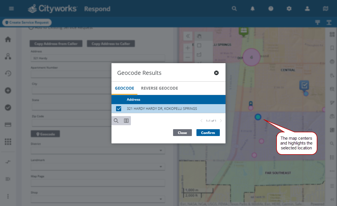 Geocode a Service Request