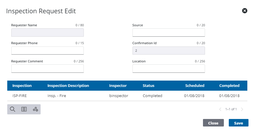 Edit an Inspection Request