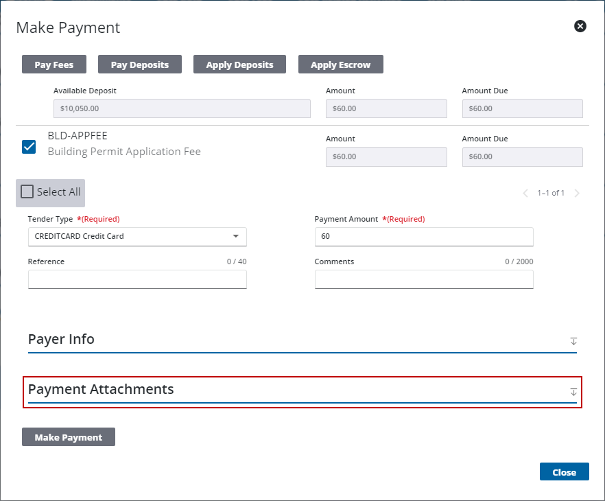 Use Attachments on Payments
