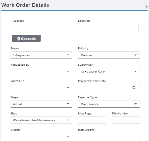 Create an Unattached Work Order
