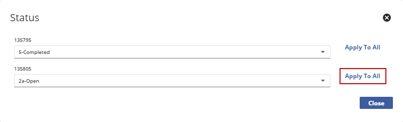 Edit Multiple Work Orders