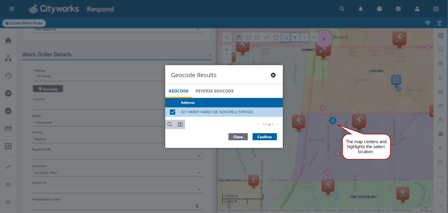 Geocode a Work Order