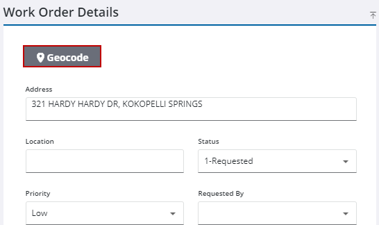 Geocode a Work Order