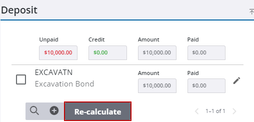 Recalculate Deposits on a Case