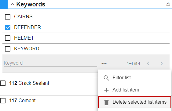 Remove a Keyword from a Material