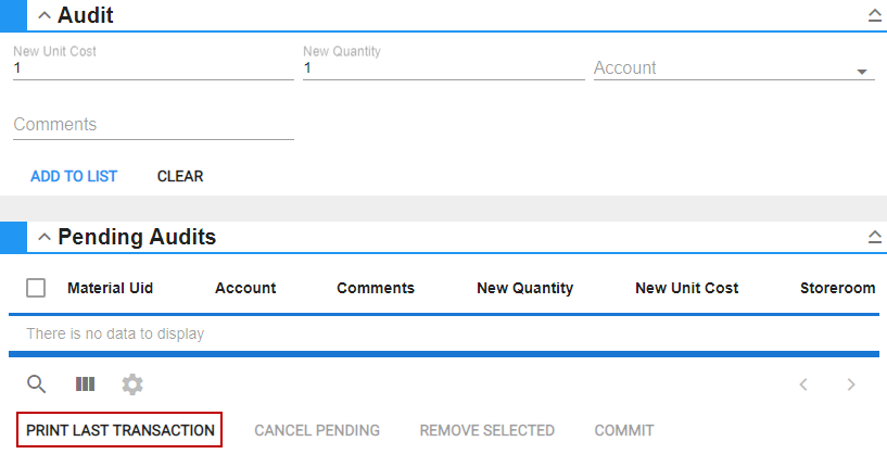 Print Last Audit Transaction Committed