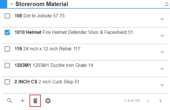 Remove Material from a Storeroom