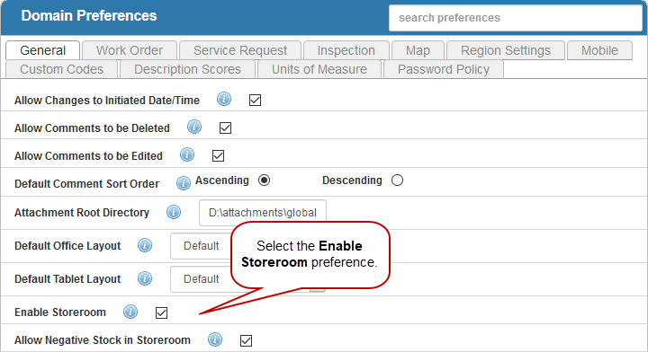 Enable Storeroom