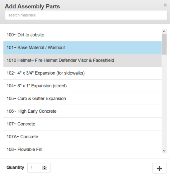 Add Assembly Parts to a Material