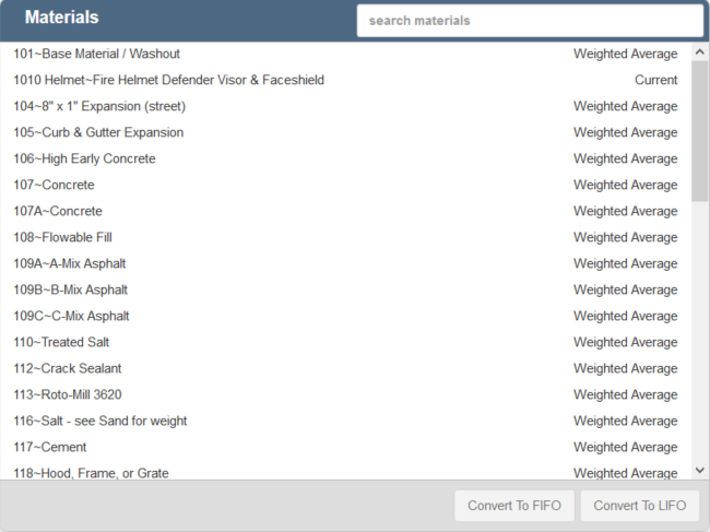 Configure Material Cost Conversion