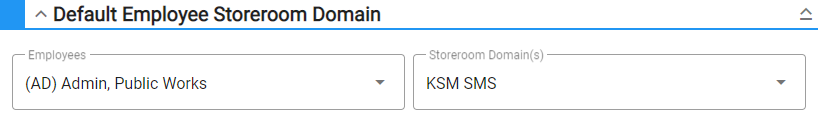 Set Default Storeroom Domain for Employees