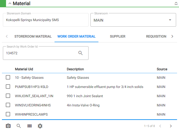 Receive Material from a Work Order