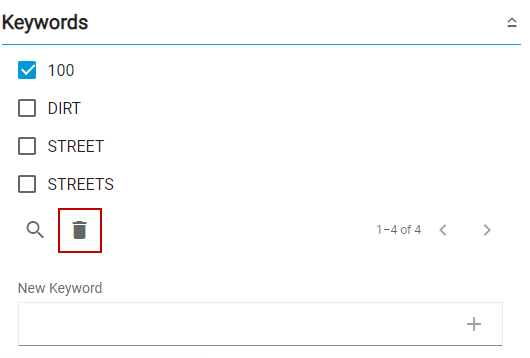Remove a Keyword from a Material