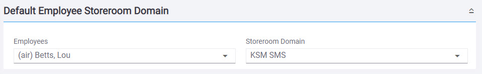 Set Default Storeroom Domain for Employees