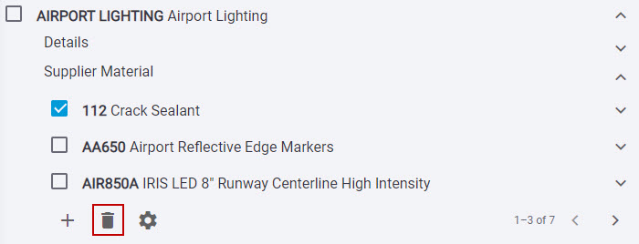 Remove Material from a Supplier