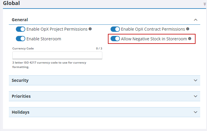Allow Negative Stock in Storeroom