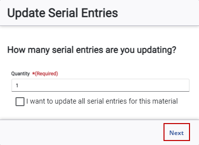 Perform an Audit of Serialized Material
