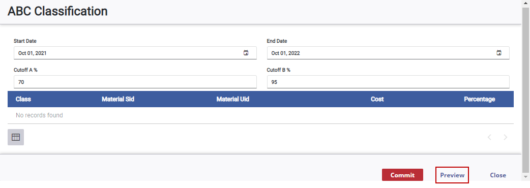 Configure ABC Classification