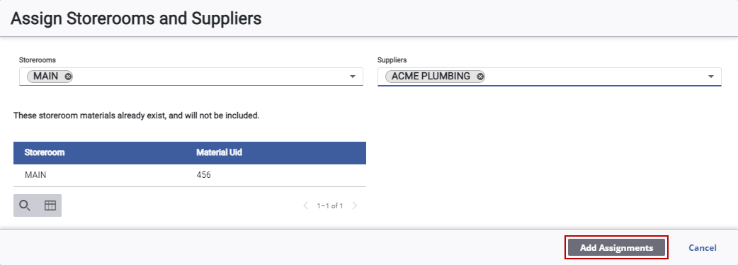 Assign Material to Storerooms and Suppliers