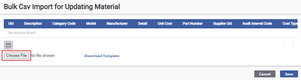 Update Material in Bulk