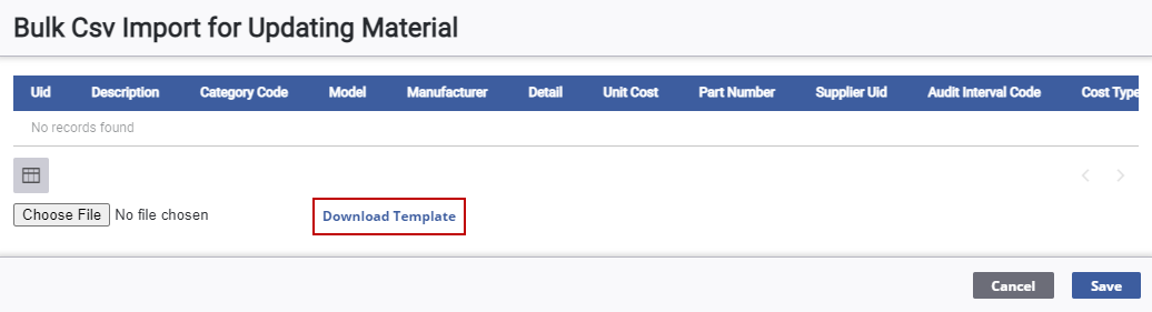 Update Material in Bulk