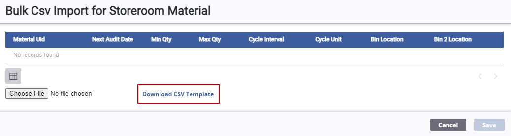 Update Storeroom Material in Bulk