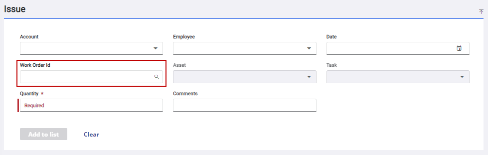 Assign Material to a Work Order