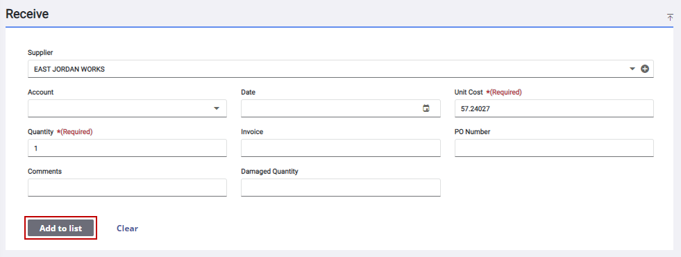 Receive Serialized Material