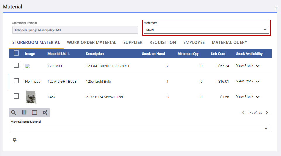 Receive Serialized Material