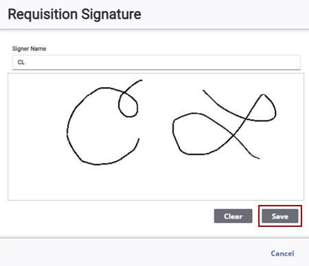 Capture a Signature on an Existing Requisition