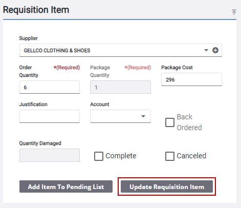 Modify a Requisition Transaction