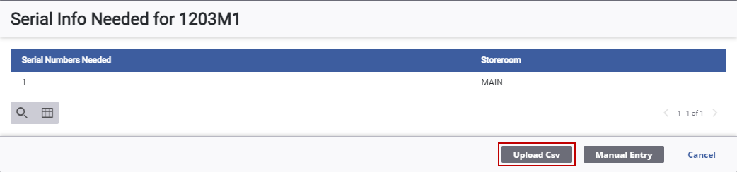 Receive Serialized Material