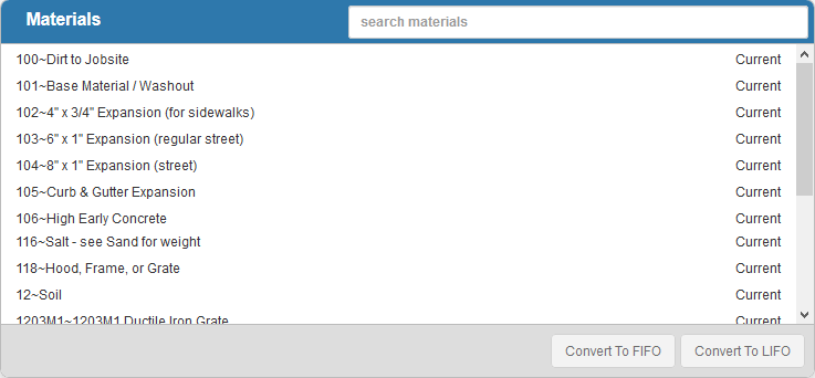 Configure Material Cost Conversion
