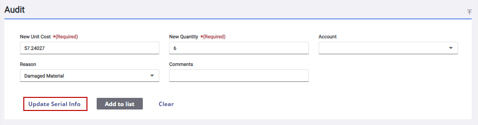 Perform an Audit of Serialized Material