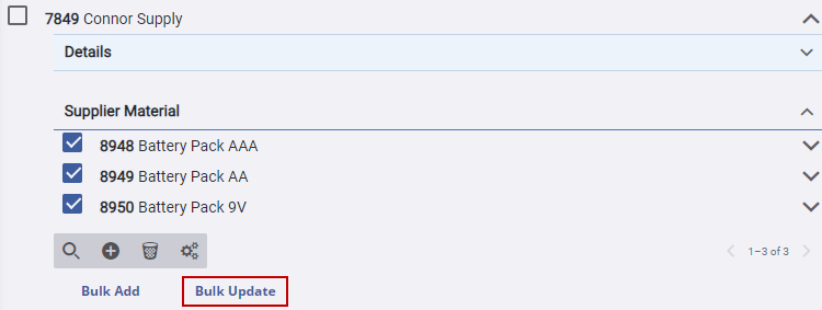 Update Supplier Material in Bulk
