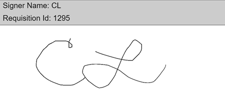 Capture a Signature on an Existing Requisition