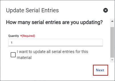 Perform an Audit of Serialized Material