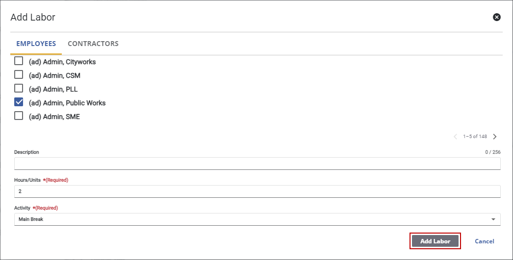 Add Labor to a Material