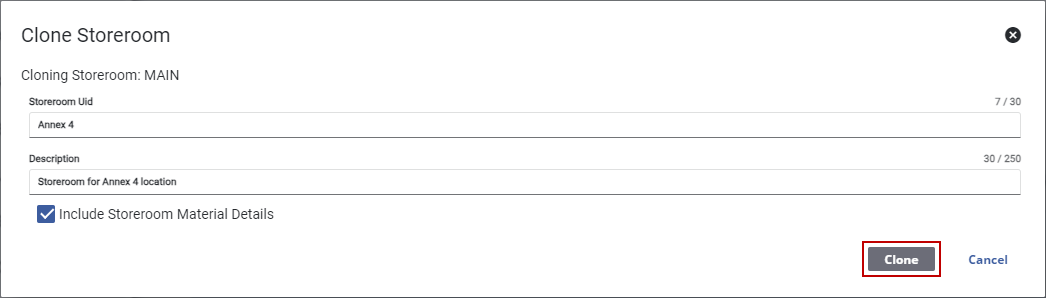 Clone a Storeroom