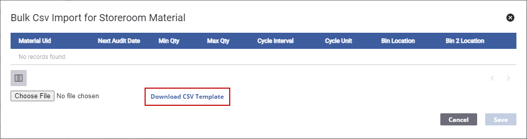 Update Storeroom Material in Bulk