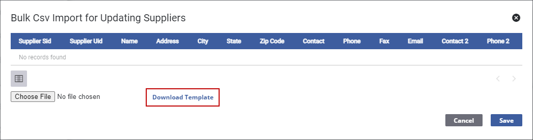 Update Suppliers in Bulk