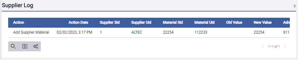 View the Supplier Log