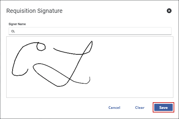 Capture a Signature on an Existing Requisition