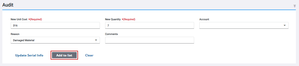 Perform an Audit of Serialized Material