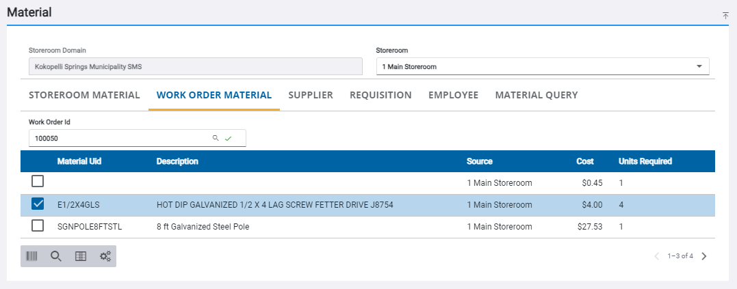 Receive Material from a Work Order