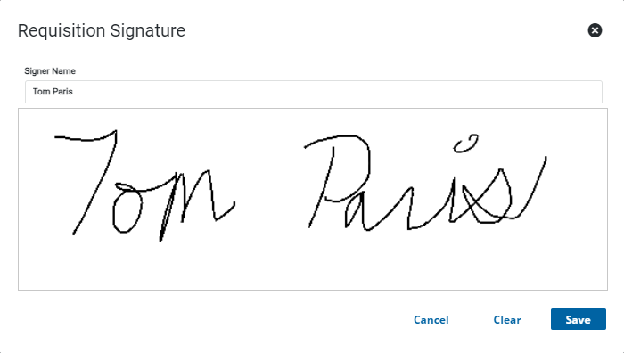 Capture a Signature on an Existing Requisition